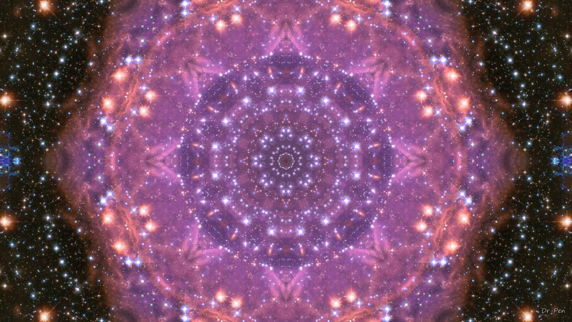 Vivid Purple Star Space Mandala by Dr-Pen