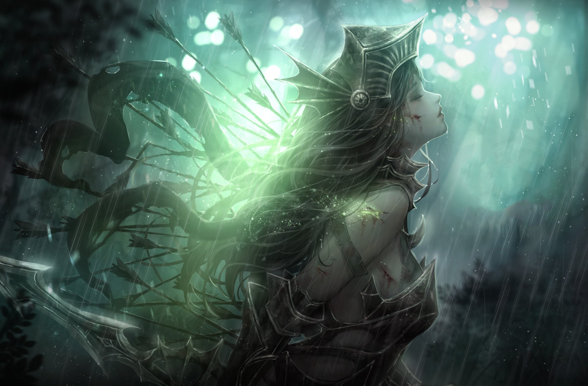 Warrior in the Rain - HD Fantasy Wallpaper by Shal.E | 3273x2152 ...