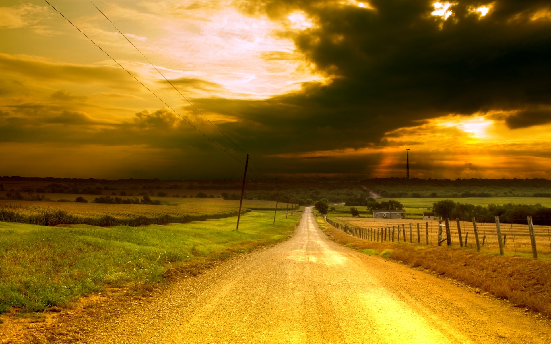 Sunset Road HD Wallpaper