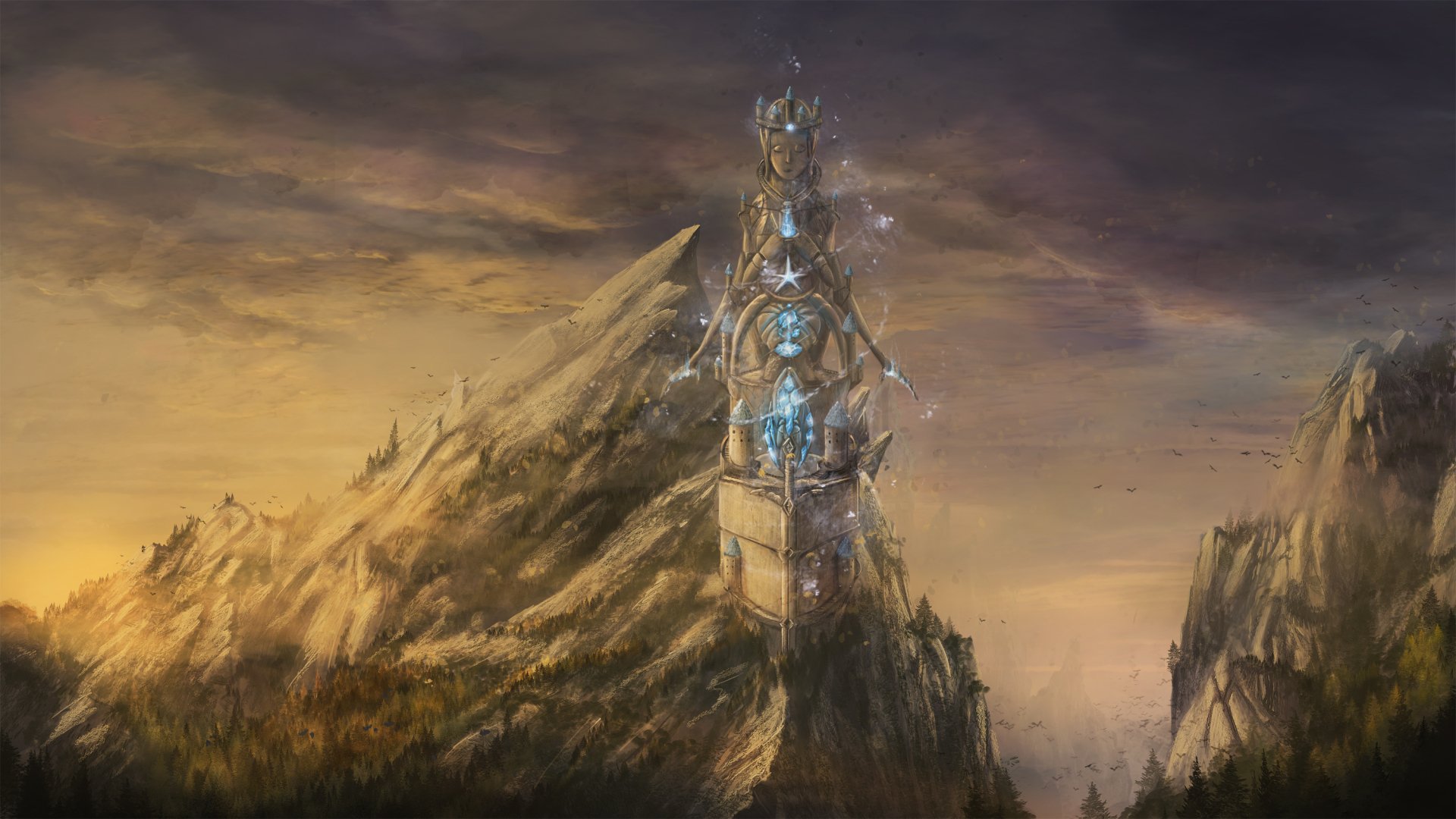 Enchanted Tower: A Mystical Fantasy Landscape HD Wallpaper by Max ...
