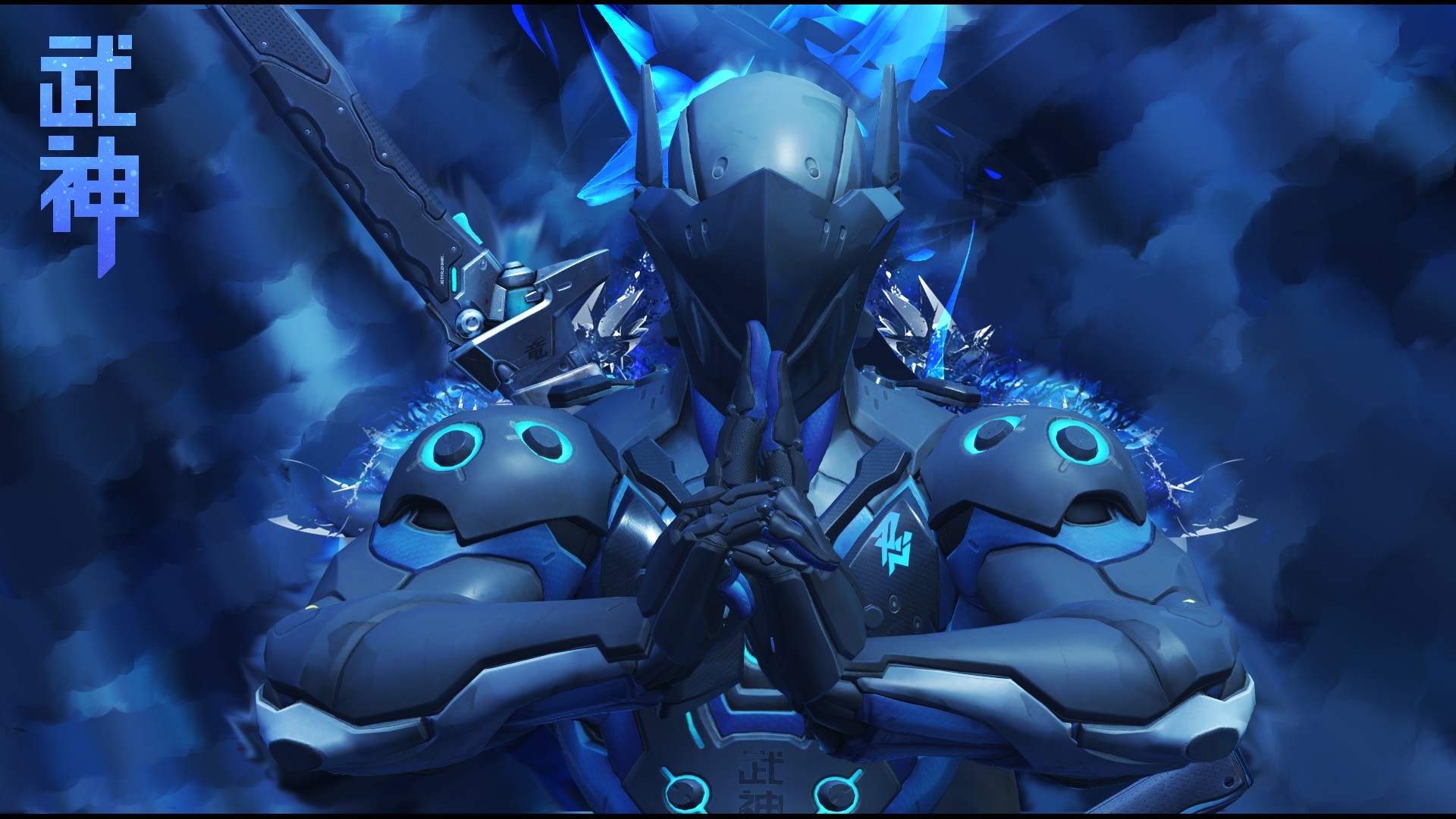 Genji Unleashed: Stunning HD Overwatch Wallpaper