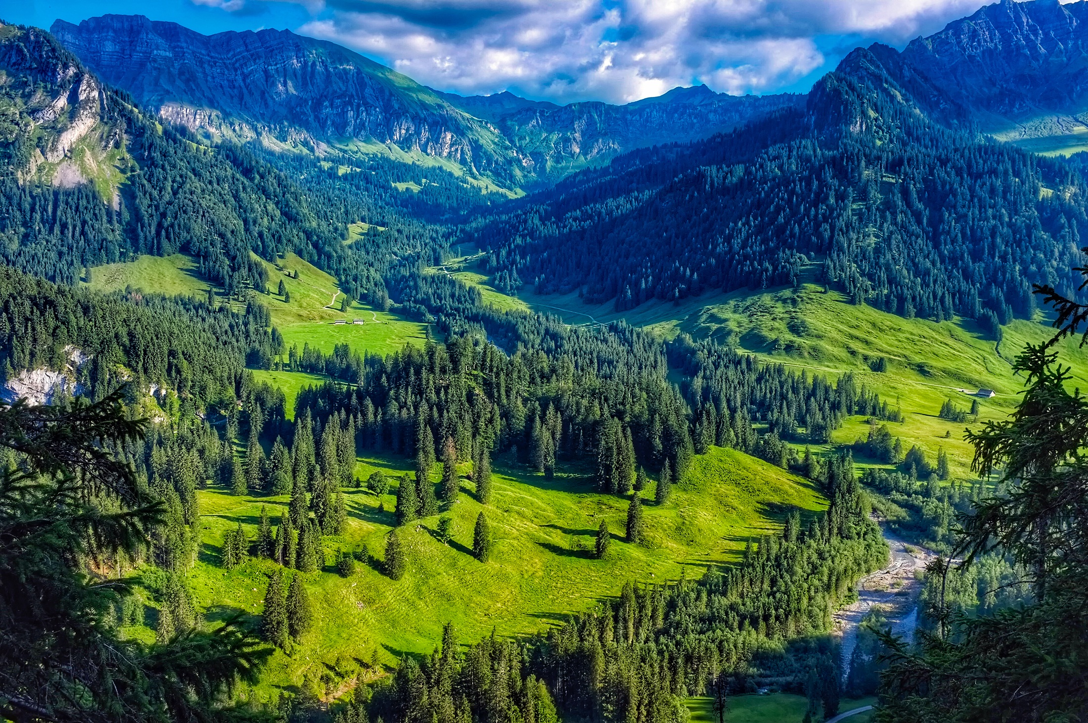 Download Green Austria Forest Mountain Nature Landscape HD Wallpaper