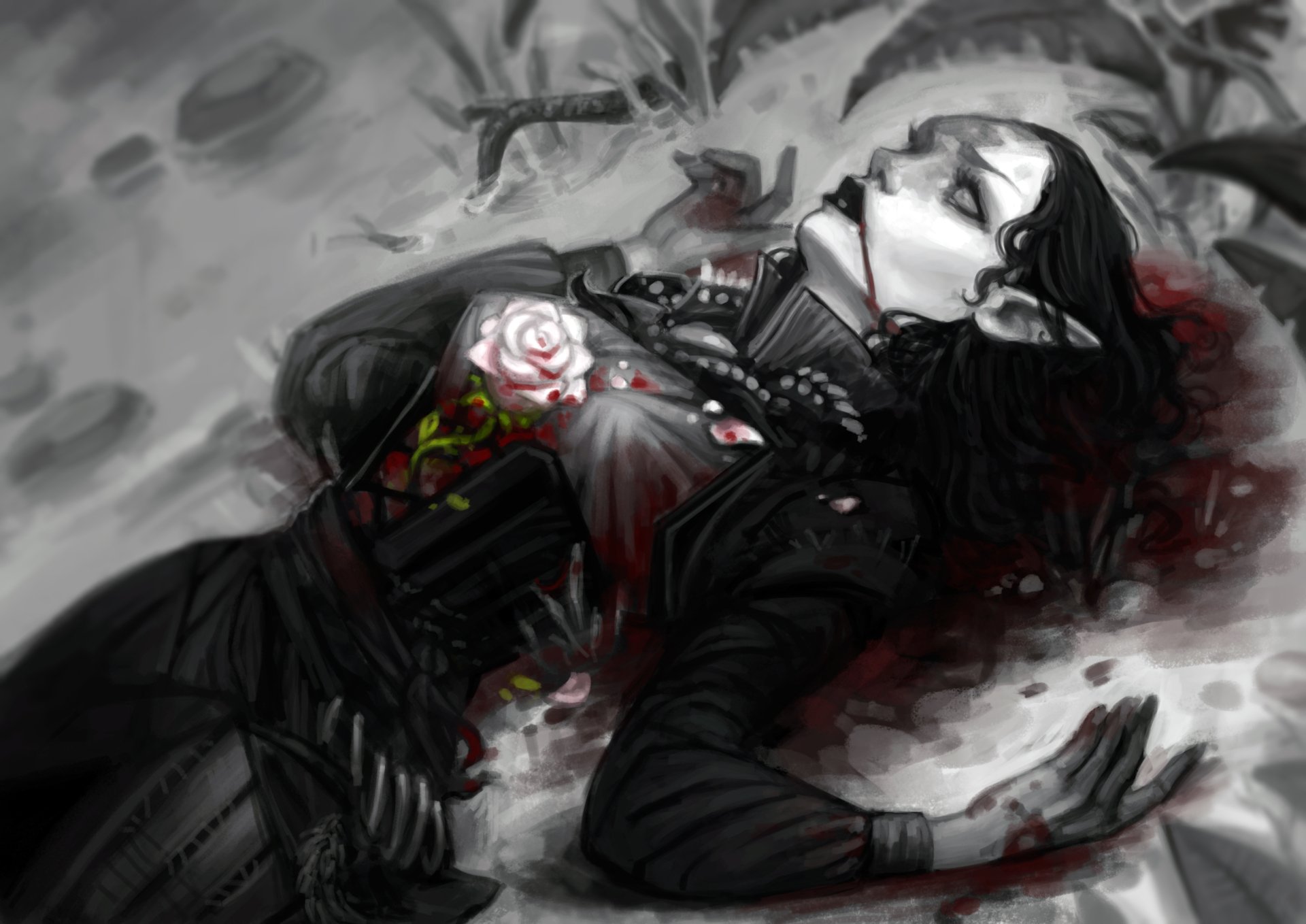 The Witcher's Dark Elf: Black-Haired Beauty in HD Wallpaper by ...
