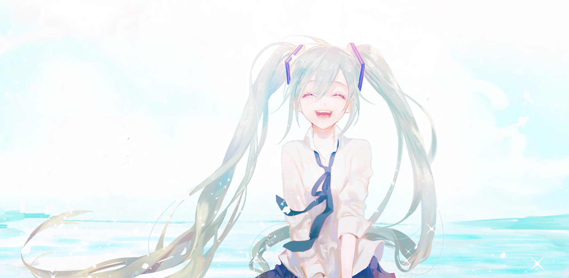 Download White Hatsune Miku Anime Vocaloid White Anime Wallpaper