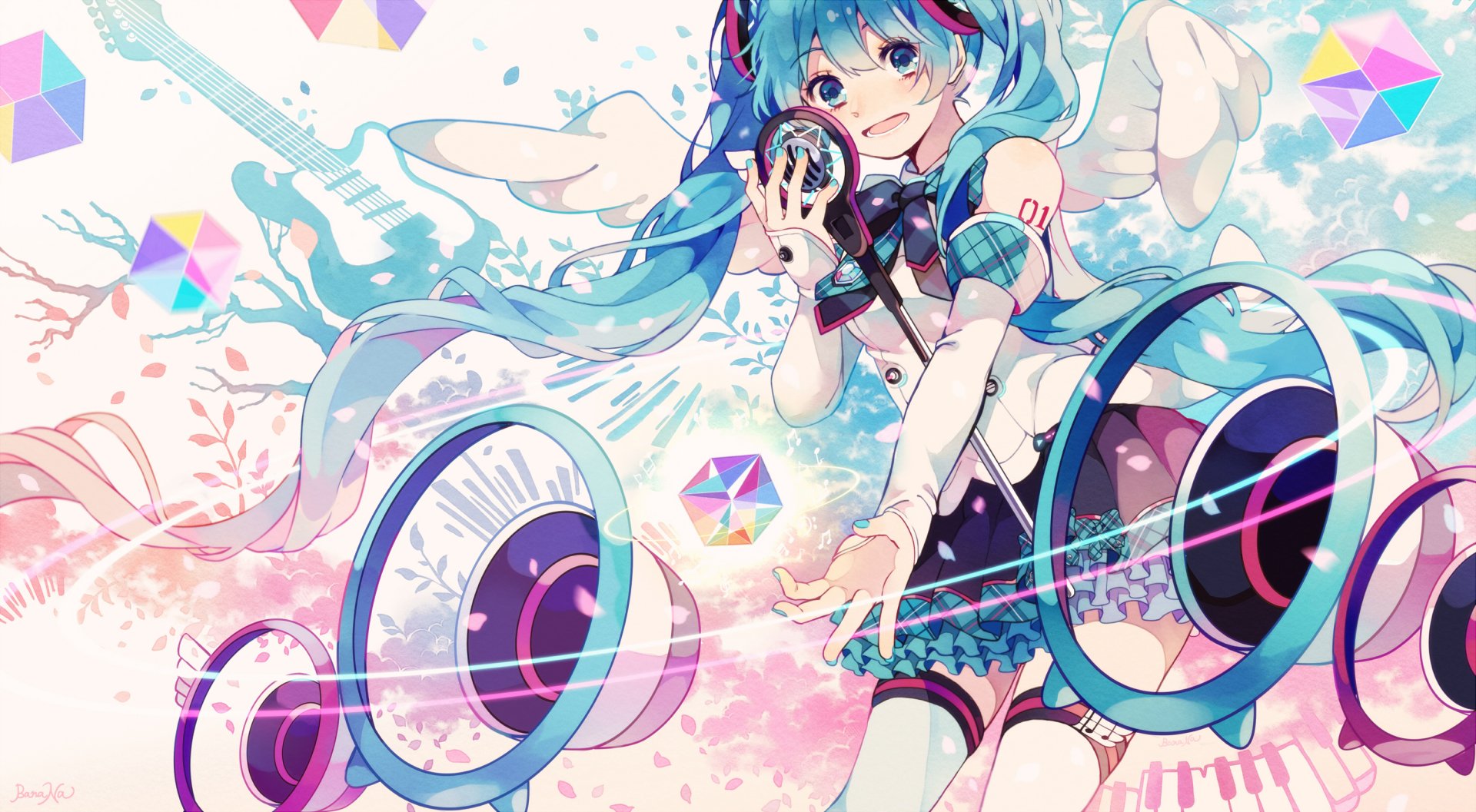Hatsune Miku Vocaloid - 2K Quad HD Anime Wallpaper: Melody in Aqua