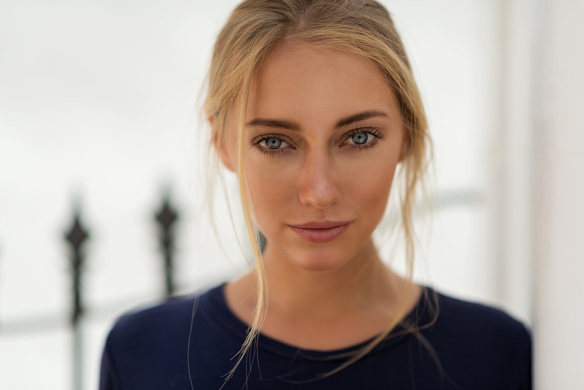 Download Depth Of Field Blue Eyes Blonde Model Woman Face HD Wallpaper ...