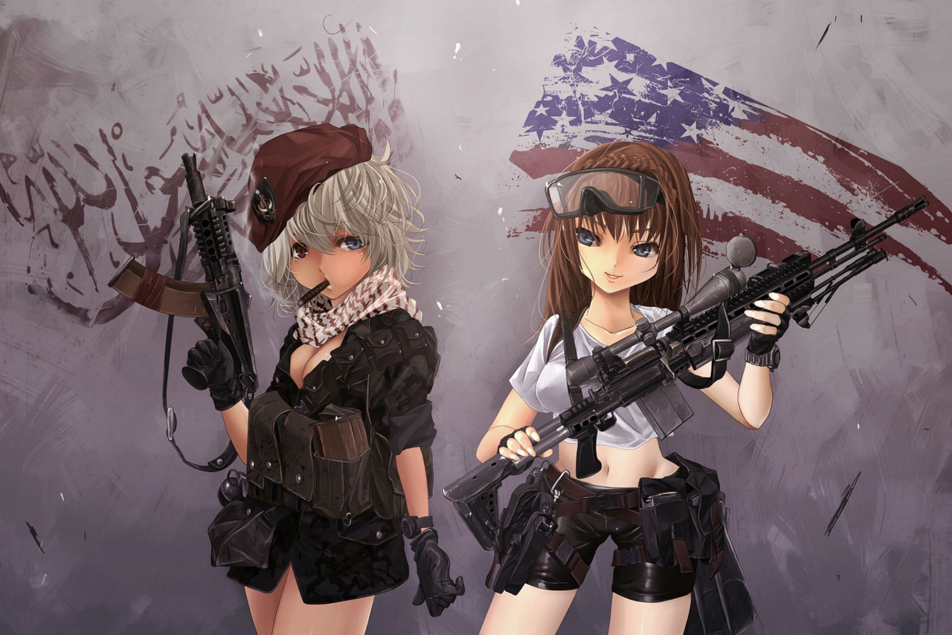 Rifle Maidens — Original Anime HD Wallpaper | 1920x1280 | Wallpaper Abyss