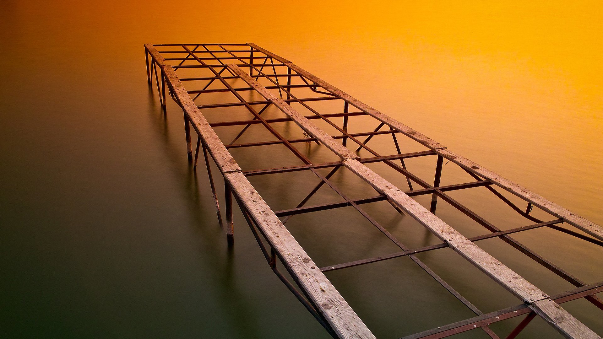 Download Steel Bridge Wood Water Lake Ocean Photography Rustic HD Wallpaper