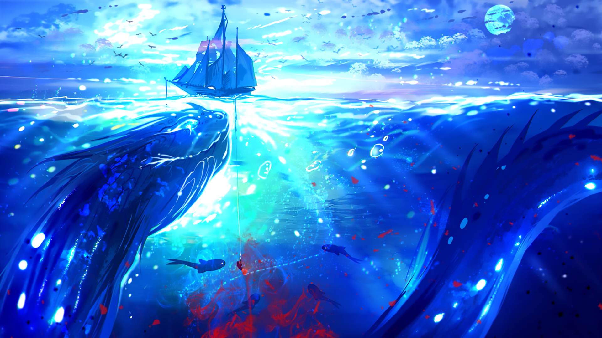 Mystical Ocean Voyage: Enchanted Fantasy Landscape HD Wallpaper by ...