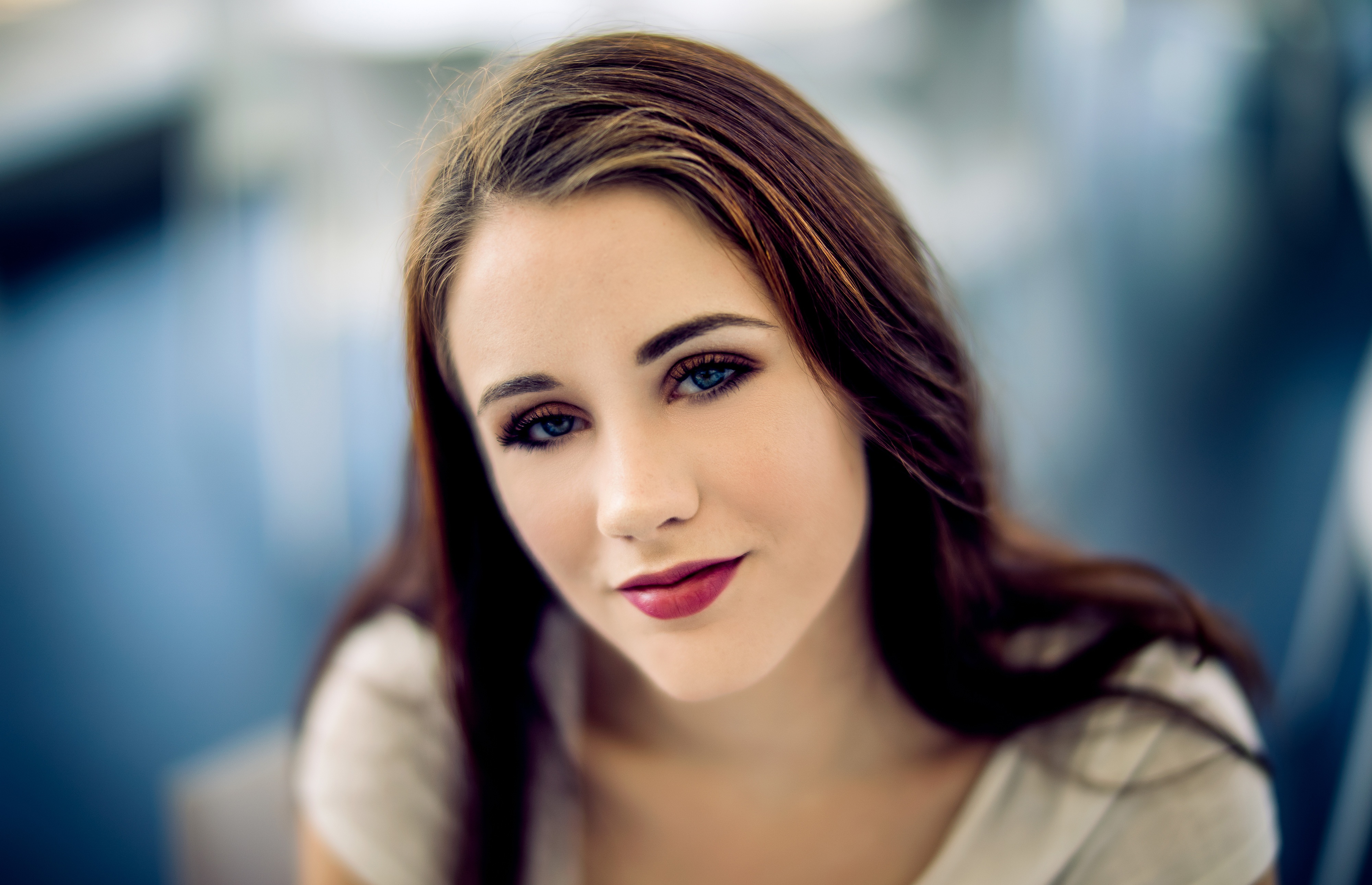 Radiant Redhead Beauty | 4K Ultra HD Model Portrait with Blue Eyes ...