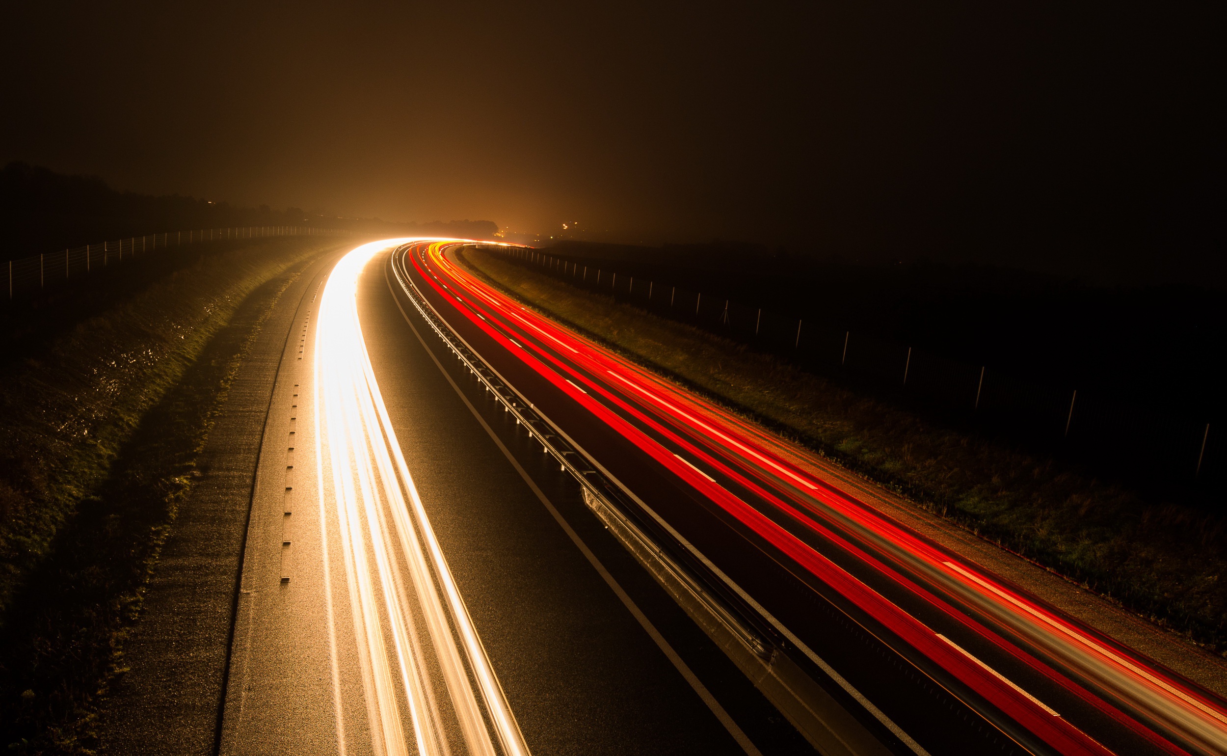 Download Light Road Night Photography Time Lapse HD Wallpaper