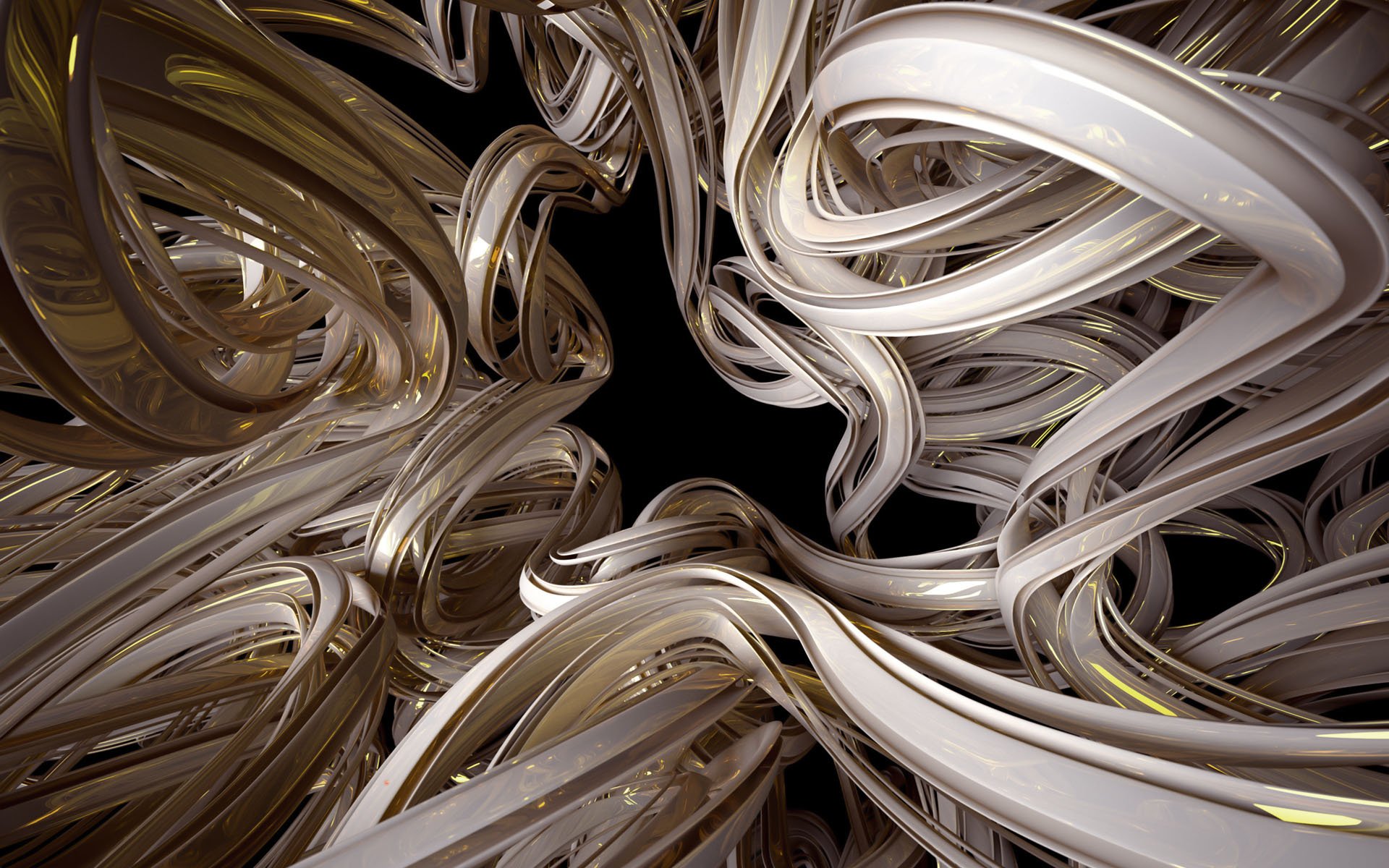 Gilded Ribbon Vortex — 3D Abstract HD Wallpaper | 1920x1200 | Wallpaper ...