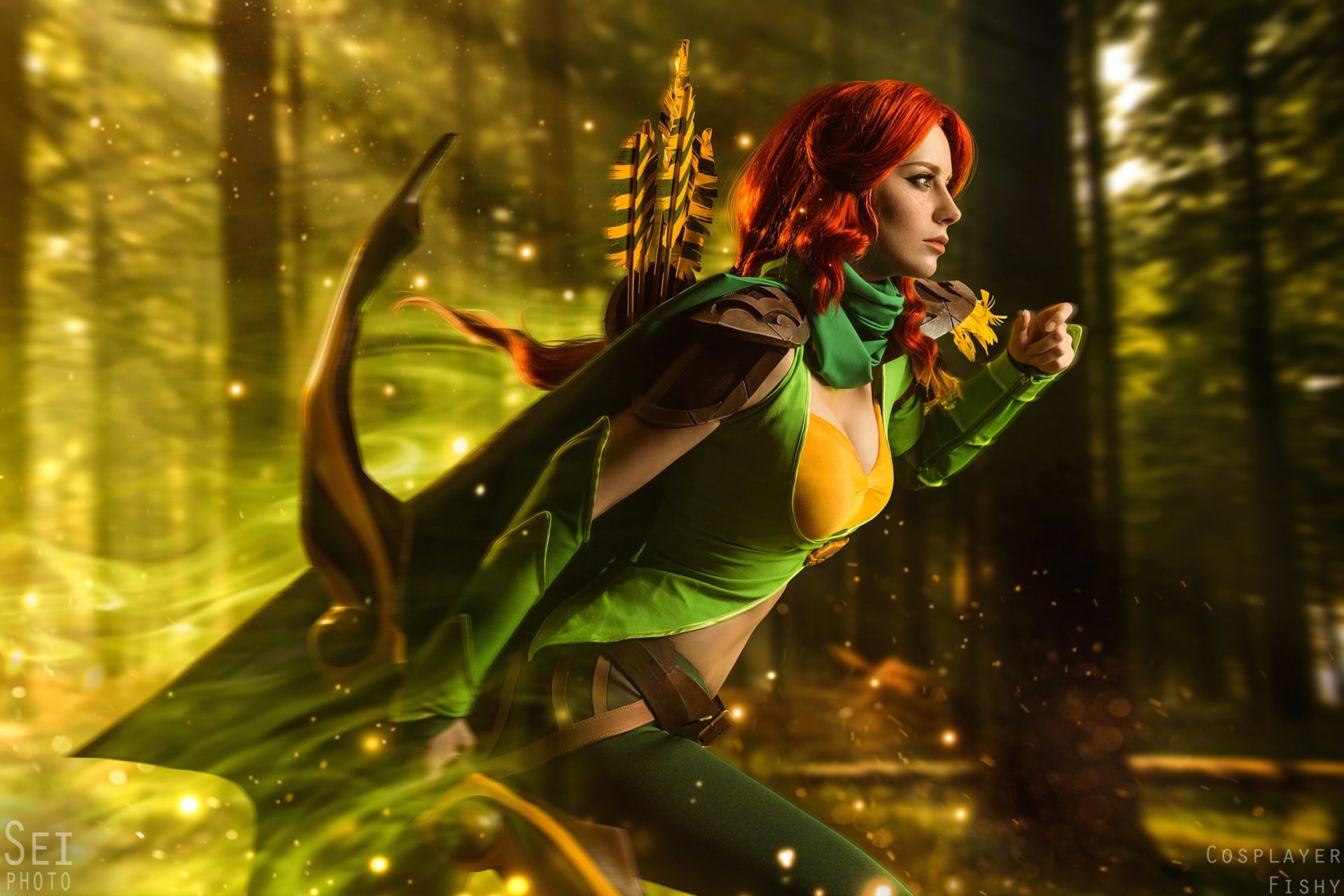 Windranger Cosplay in Action – Stunning DotA 2 HD Wallpaper by fishy ...