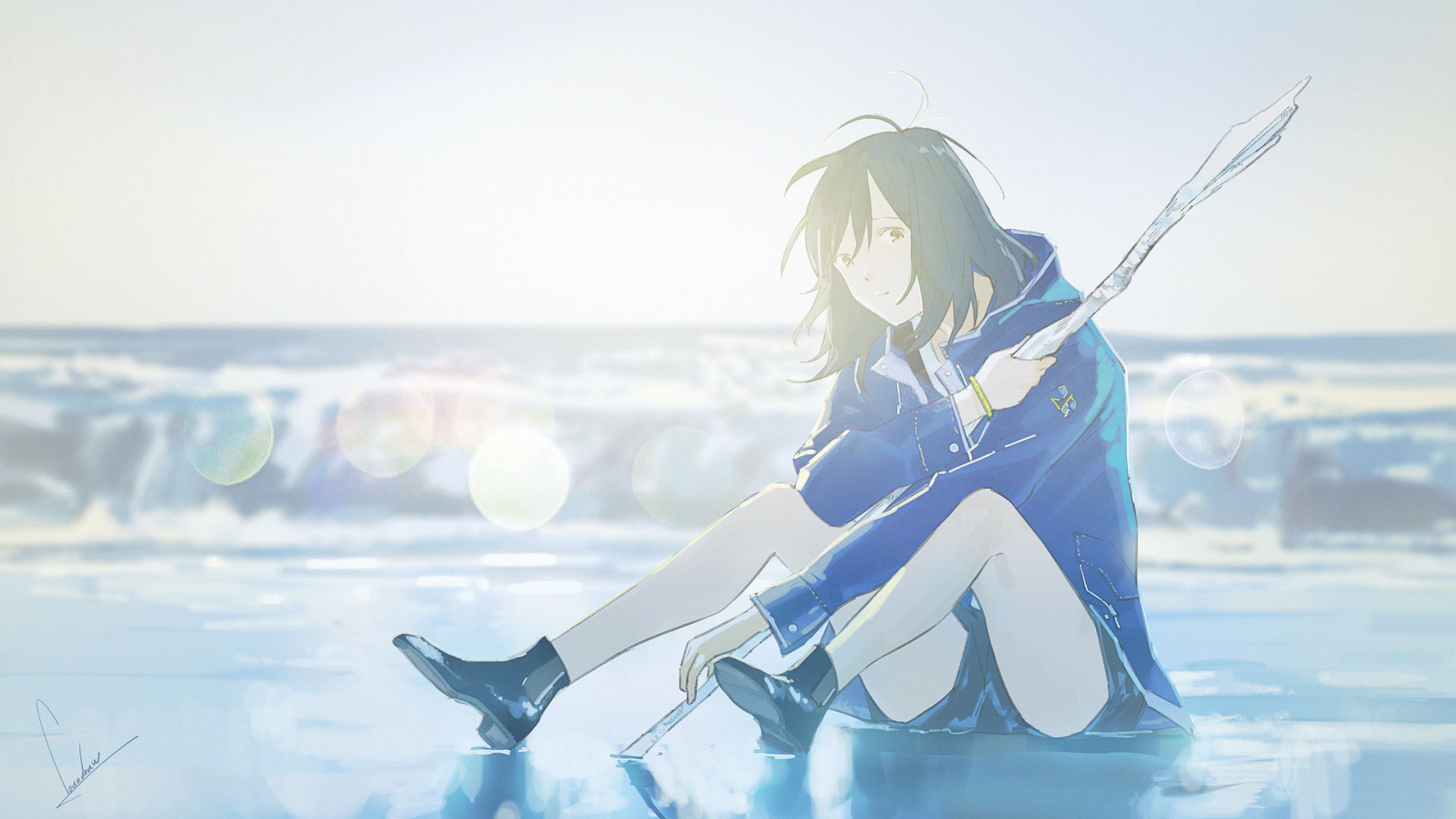 Frozen Elegance: Original Anime Ice Dream HD Wallpaper