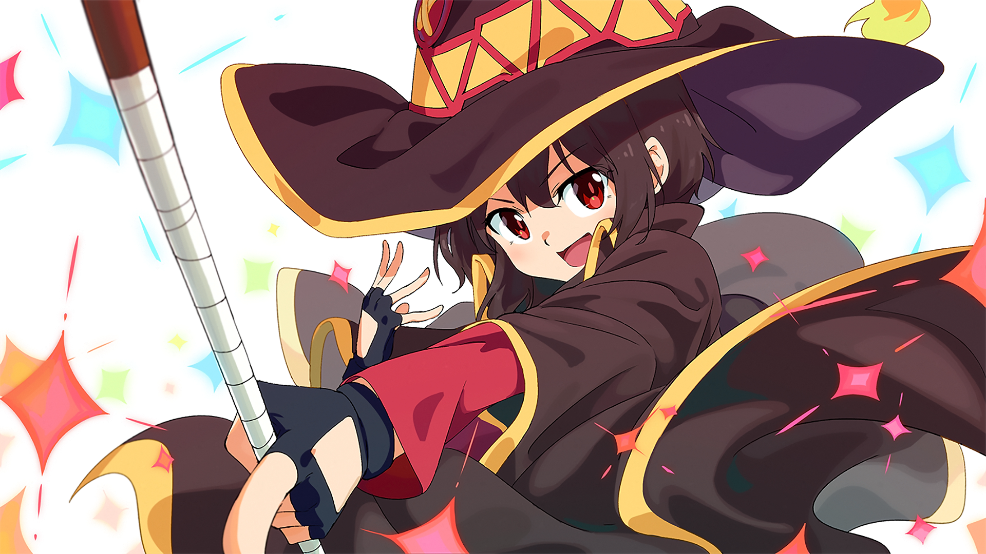 Megumin in Action - KonoSuba HD Wallpaper by TOMATO
