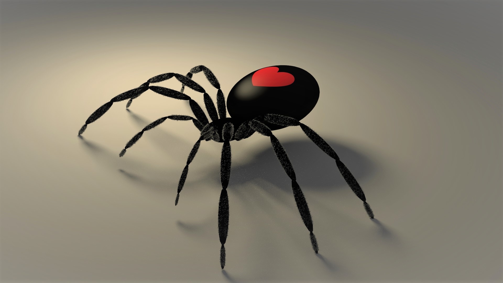 Download Gothic Red Heart Spider Holiday Valentine's Day HD Wallpaper