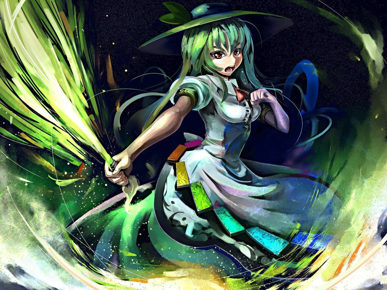 Tenshi Hinanawi: Emerald Storm — Touhou HD Anime Wallpaper
