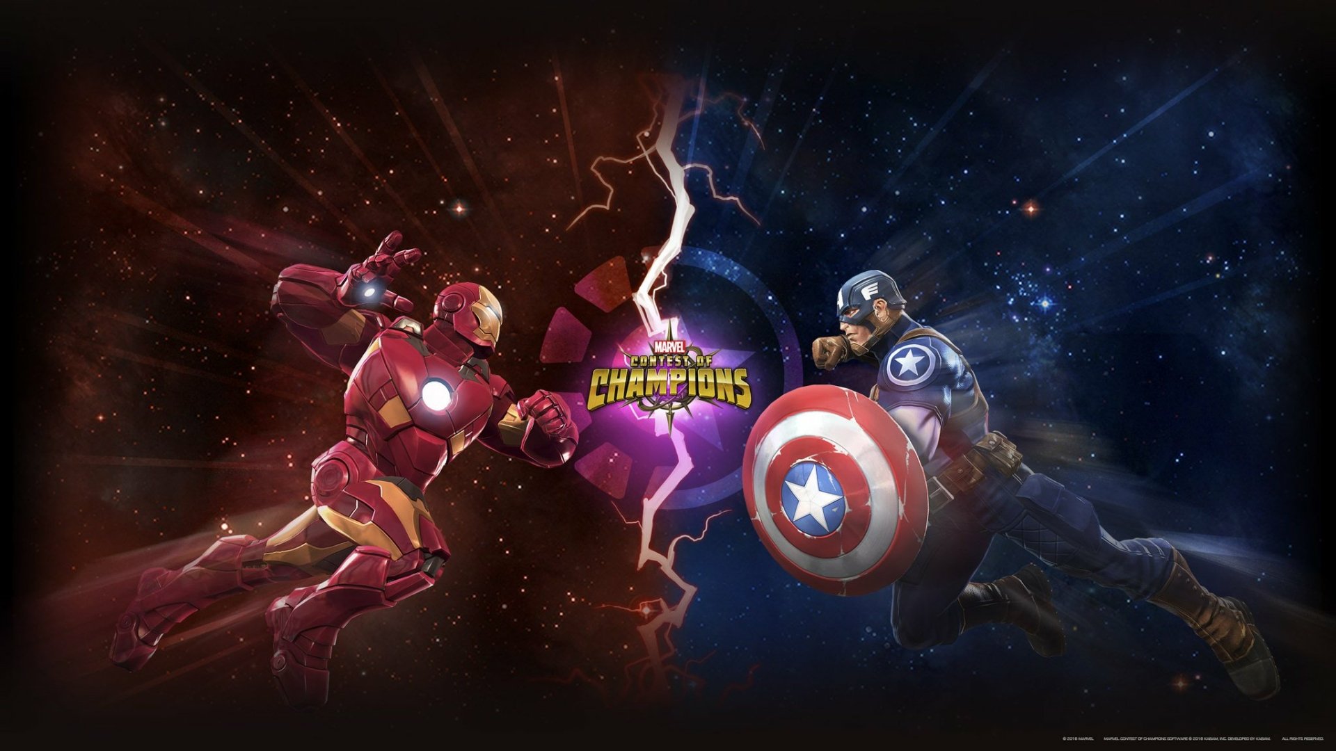 MARVEL Contest of Champions — Iron Man vs Captain America (HD Wallpaper)