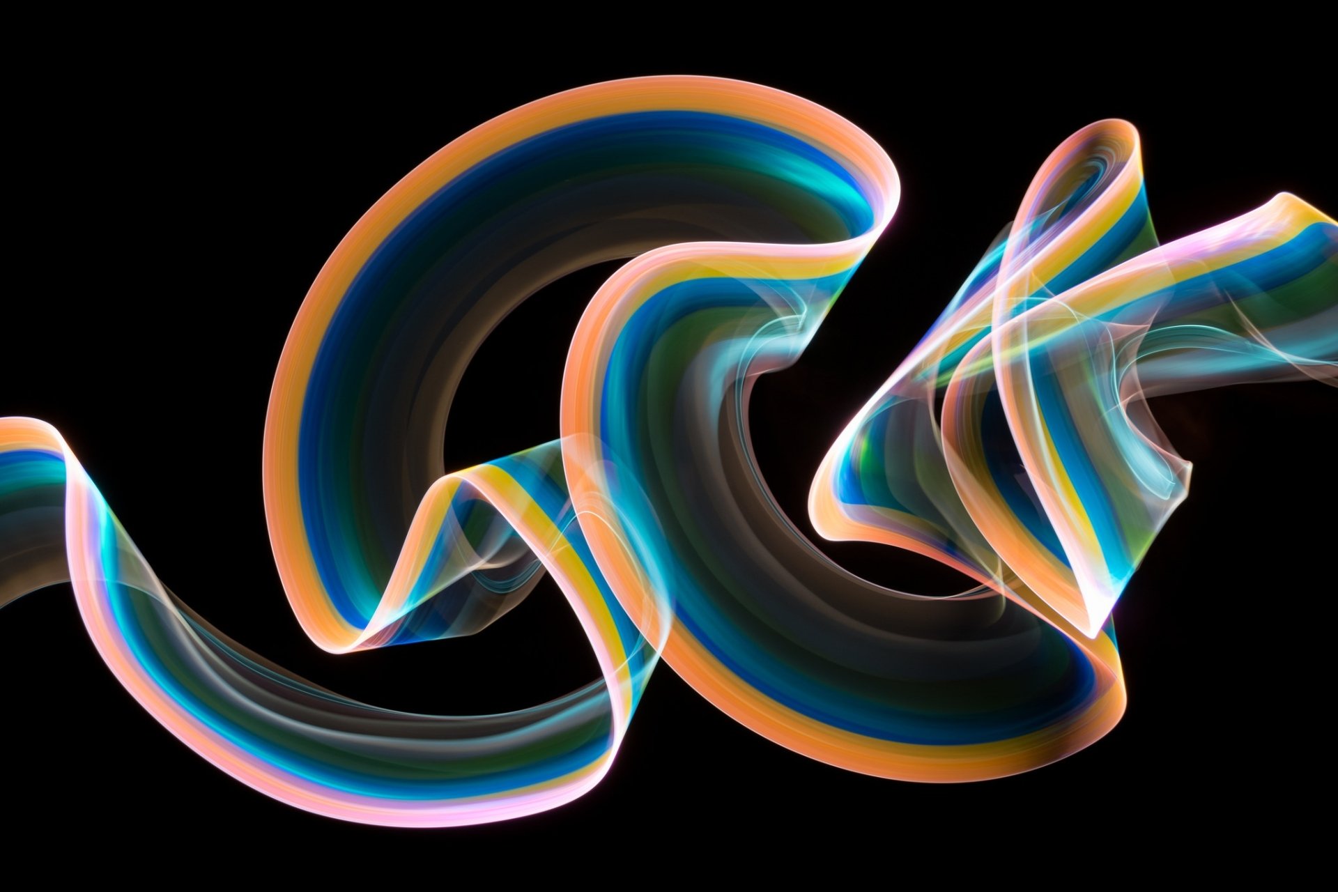 Radiant Waves: Abstract Light and Color HD Wallpaper