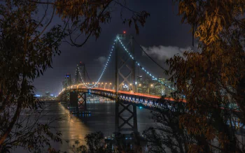 Bay Bridge Night Hd Wallpapers Night Bridge Pictures | Download Free