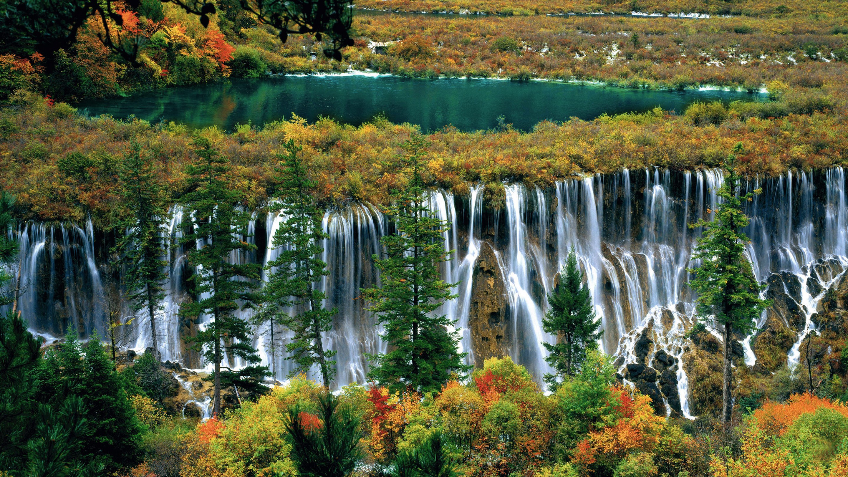 Download Nuorilang Falls Fall China Nature Waterfall HD Wallpaper
