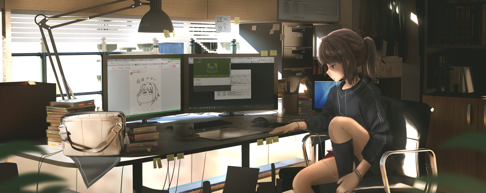 Anime Workspace HD Wallpaper