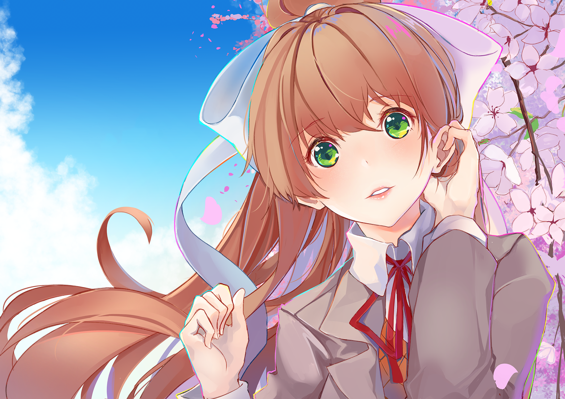 Monika HD Wallpaper – Stunning Art from Doki Doki Literature Club! by ...