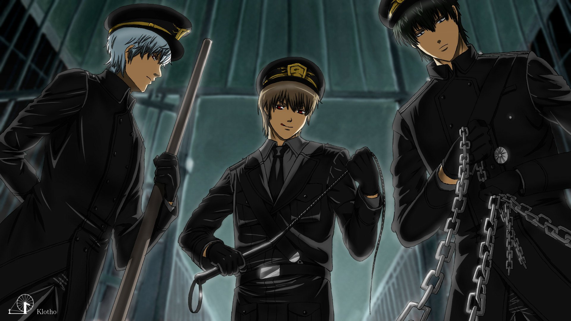 Gintama Trio in Command: Okita, Hijikata & Gintoki HD Wallpaper