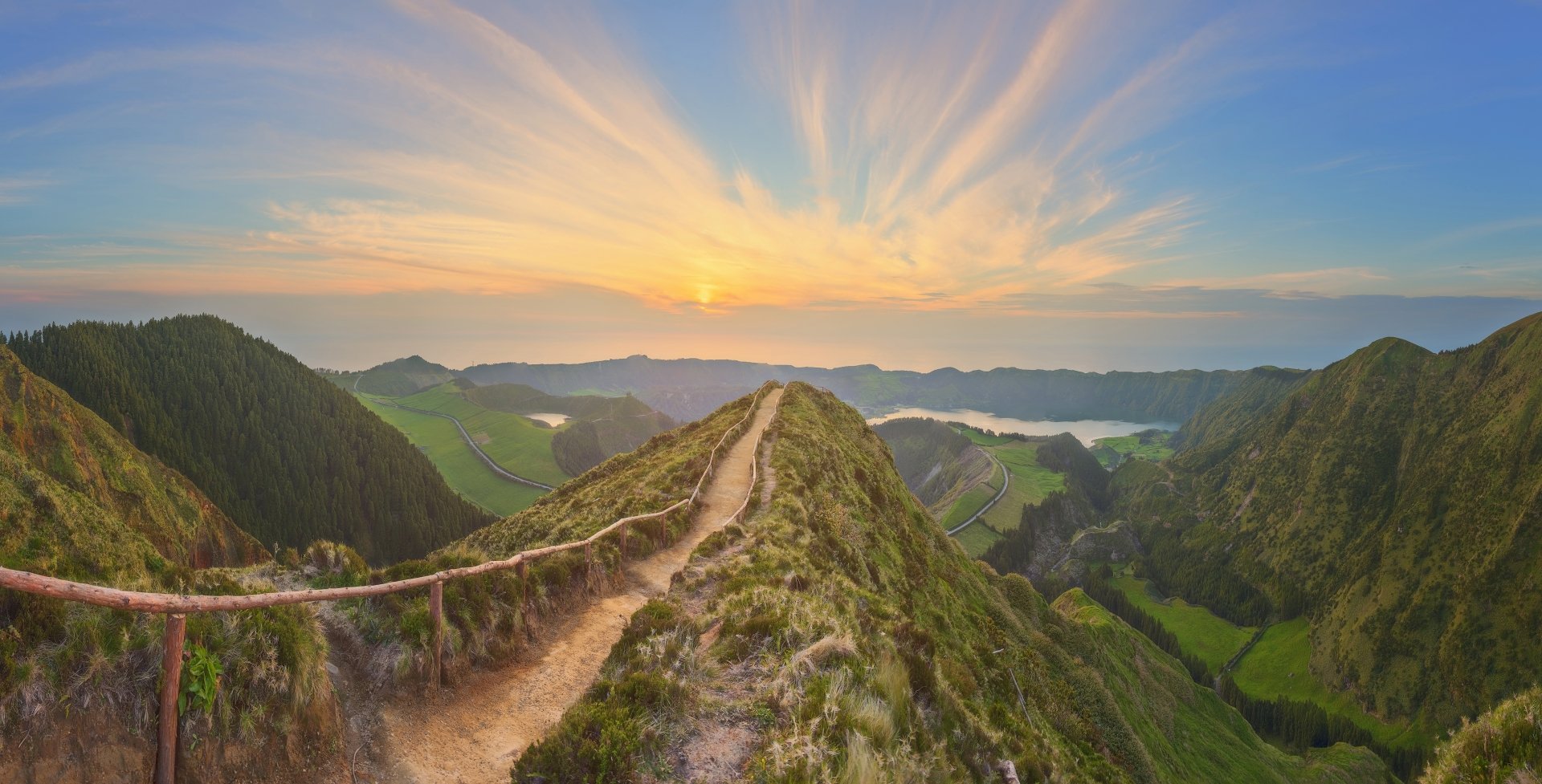4K Ultra HD Scenic Pathway Through Majestic Nature Landscape at Sunrise
