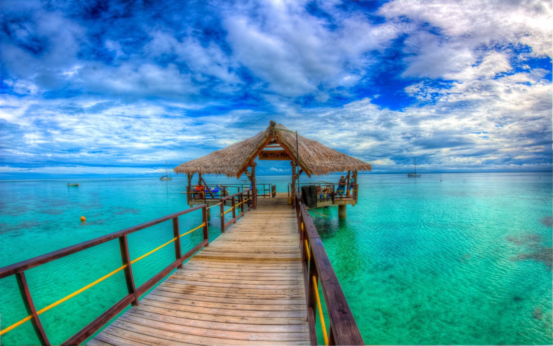 Download Horizon Ocean Tropical Man Made Pier HD Wallpaper by Nick Hobgood