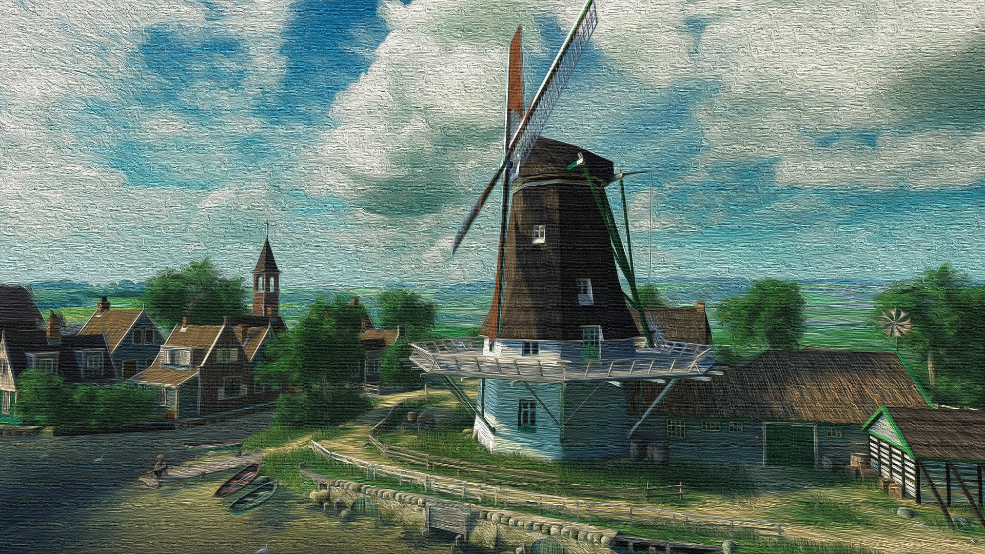 4K Ultra HD Windmill Wonder: Timeless Man-Made Beauty in Stunning Detail