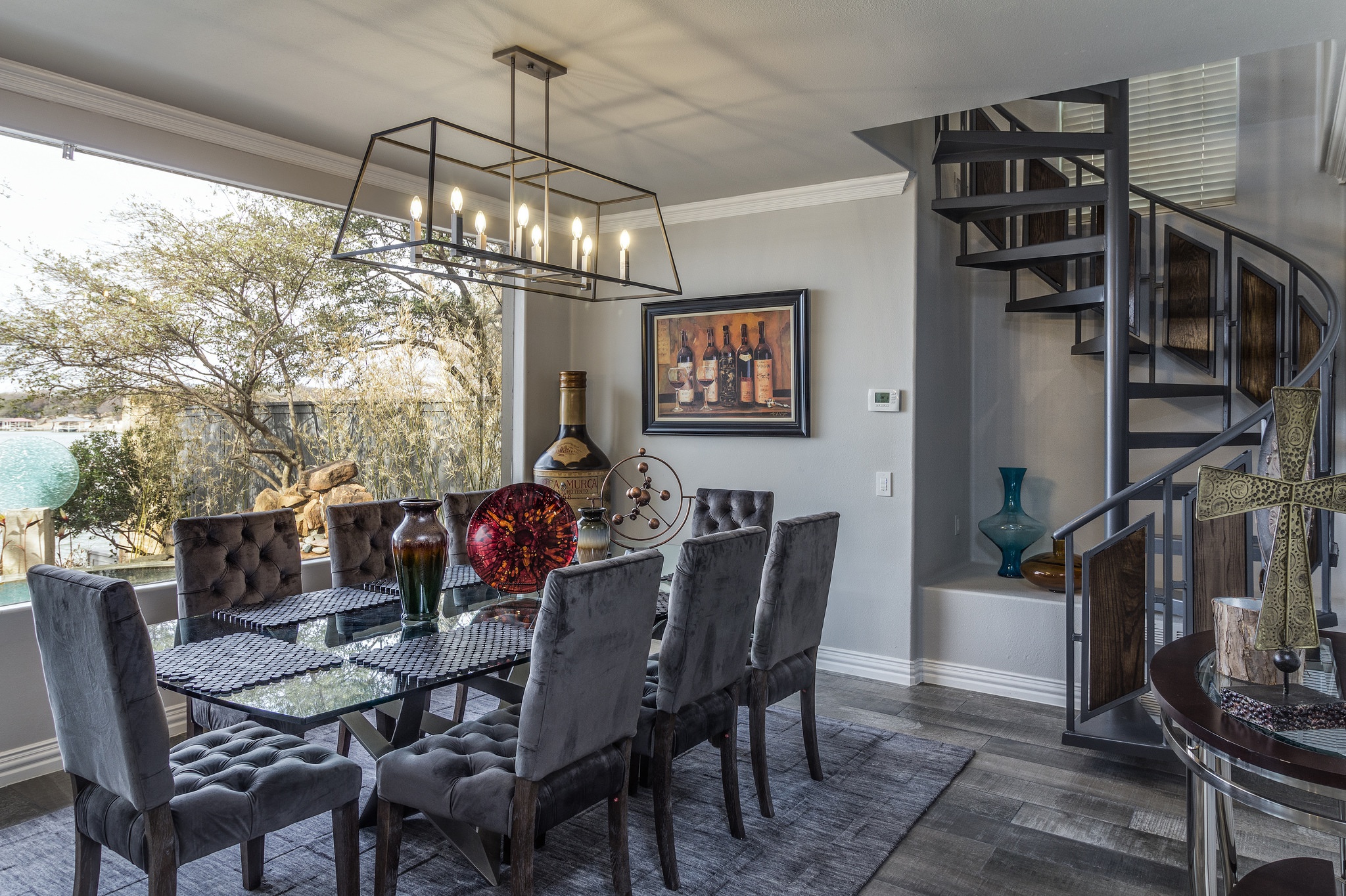 Download Spiral Staircase Table Furniture Living Room Man Made Room HD ...