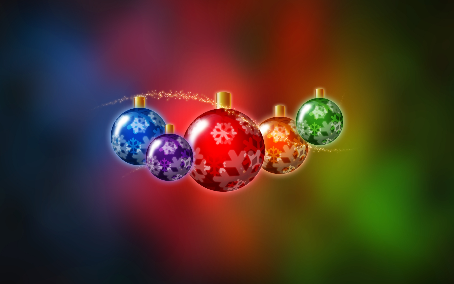 Festive Christmas Ornaments HD Wallpaper