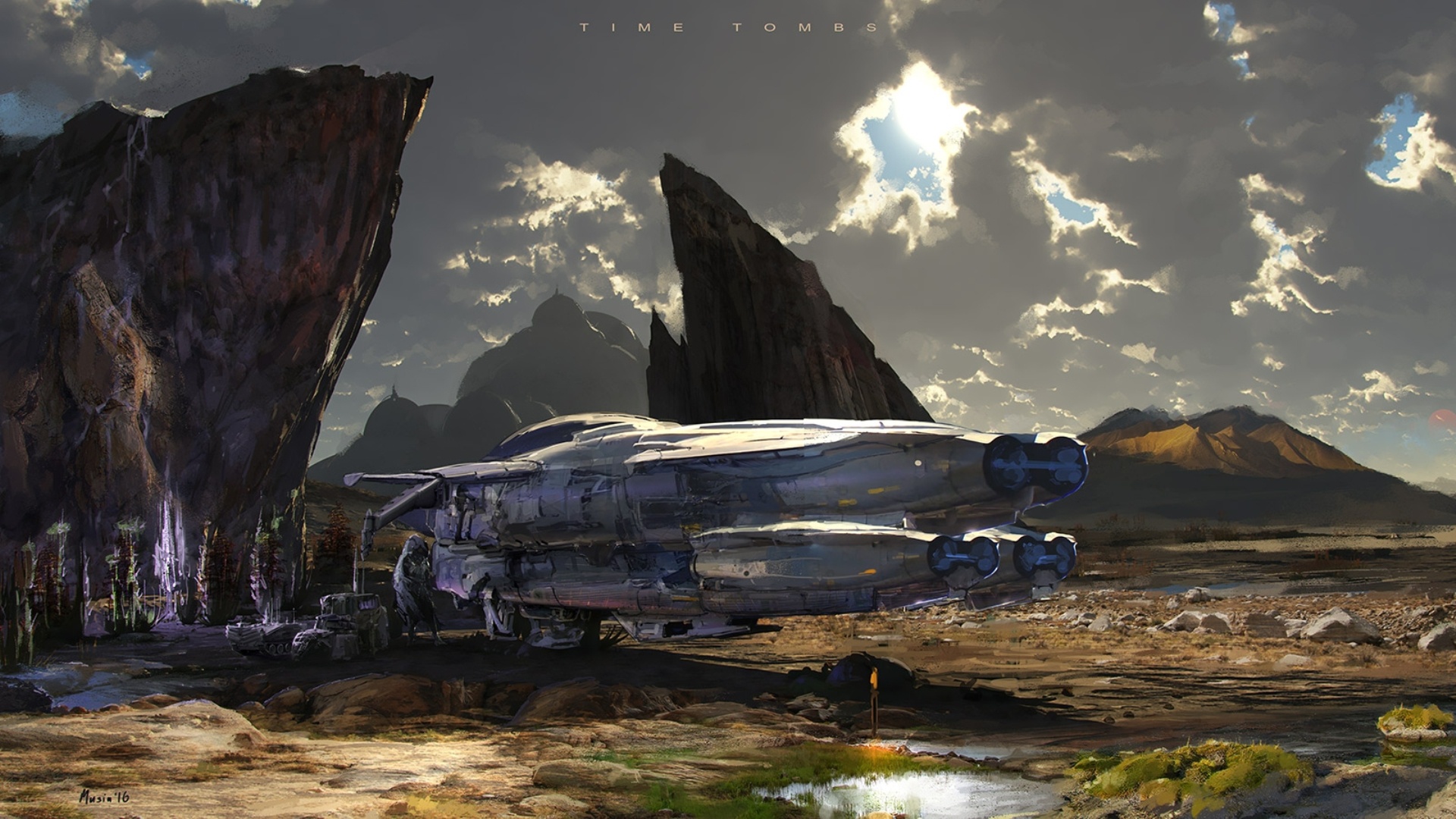 Download Futuristic Sci Fi Spaceship HD Wallpaper by Sergey Musin