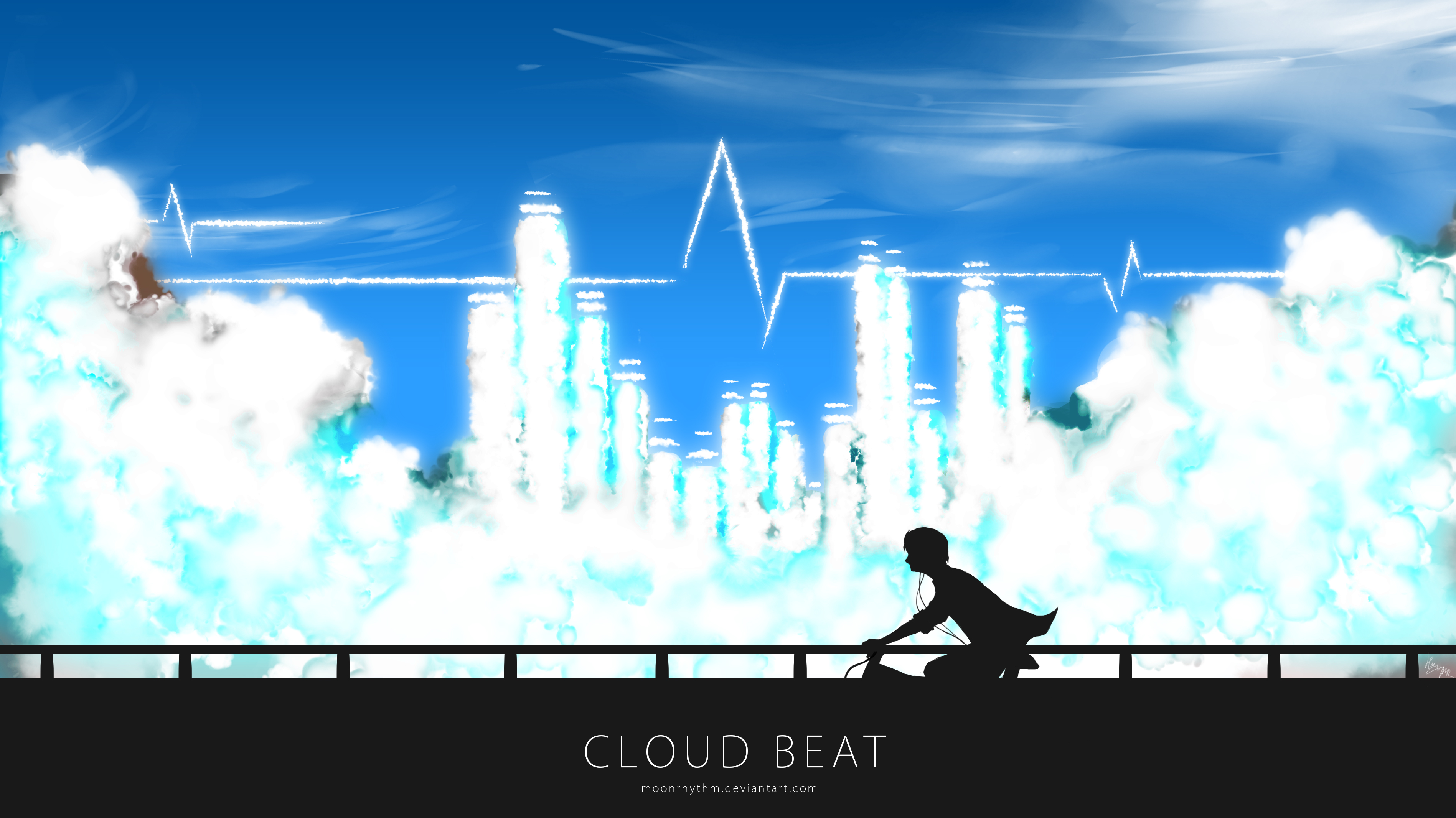 Download Bicycle Cloud Anime Original HD Wallpaper by MoonRhythm
