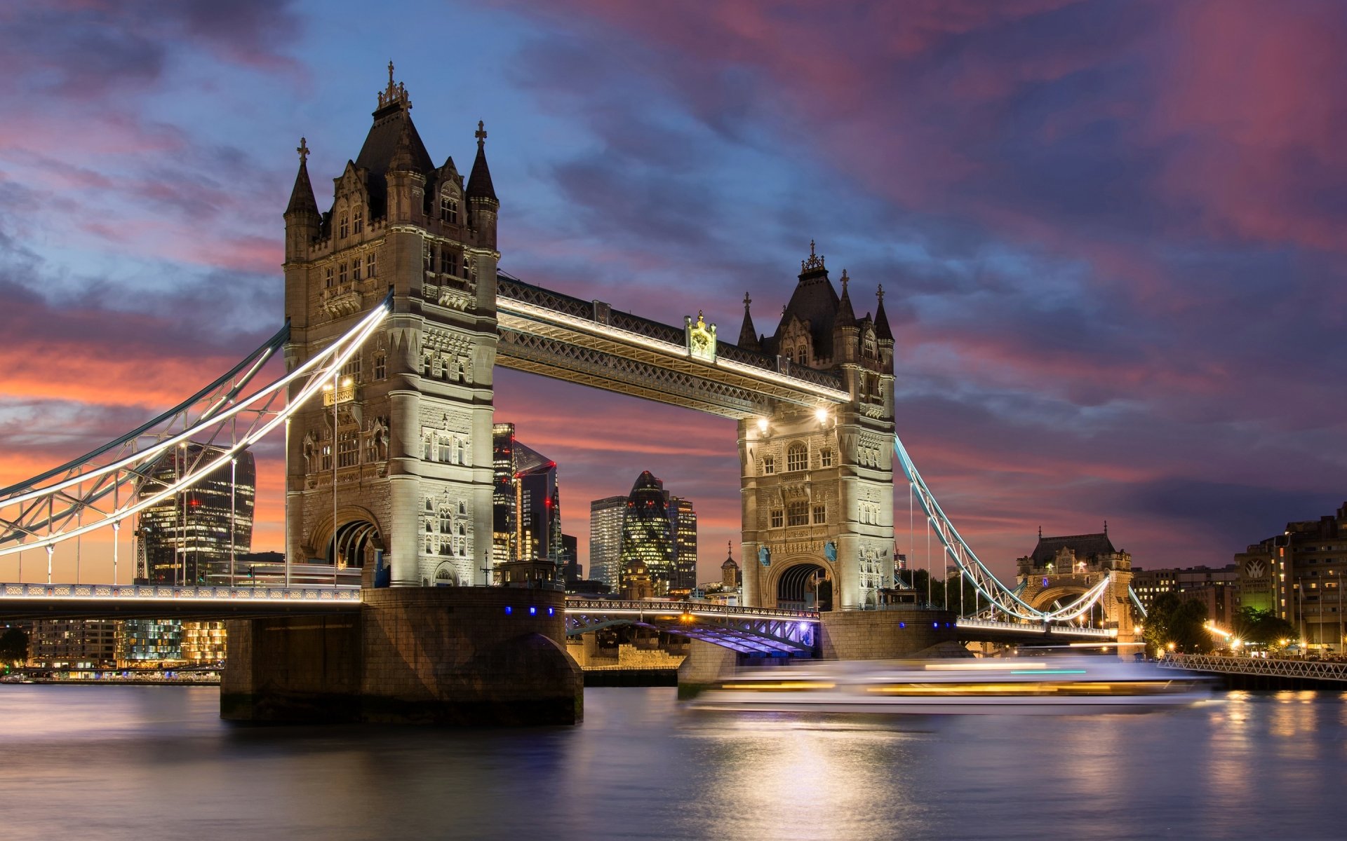 Download Night London Bridge Man Made Tower Bridge HD Wallpaper