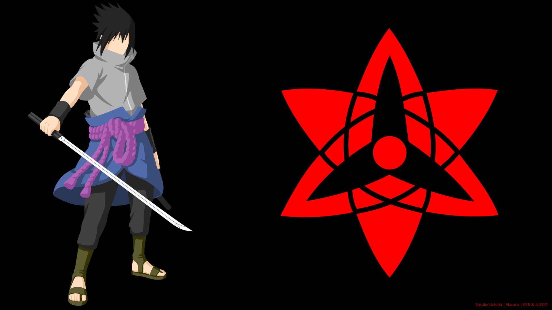 Sasuke Uchiha — Mangekyō Sharingan & Sword (4K Anime Wallpaper) by KEJI