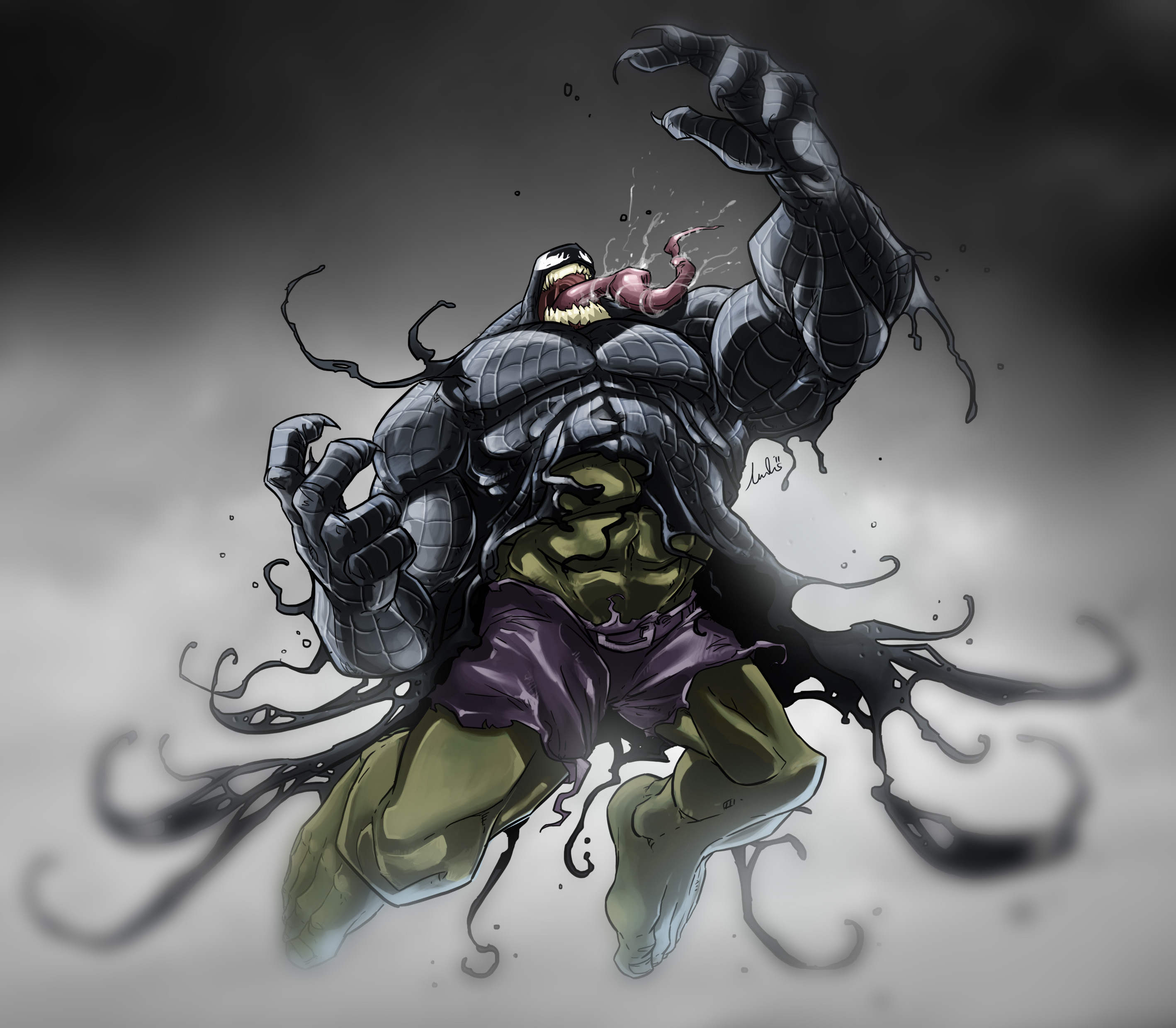 Download Venom Hulk Comic Marvel Comics HD Wallpaper by Dreviator