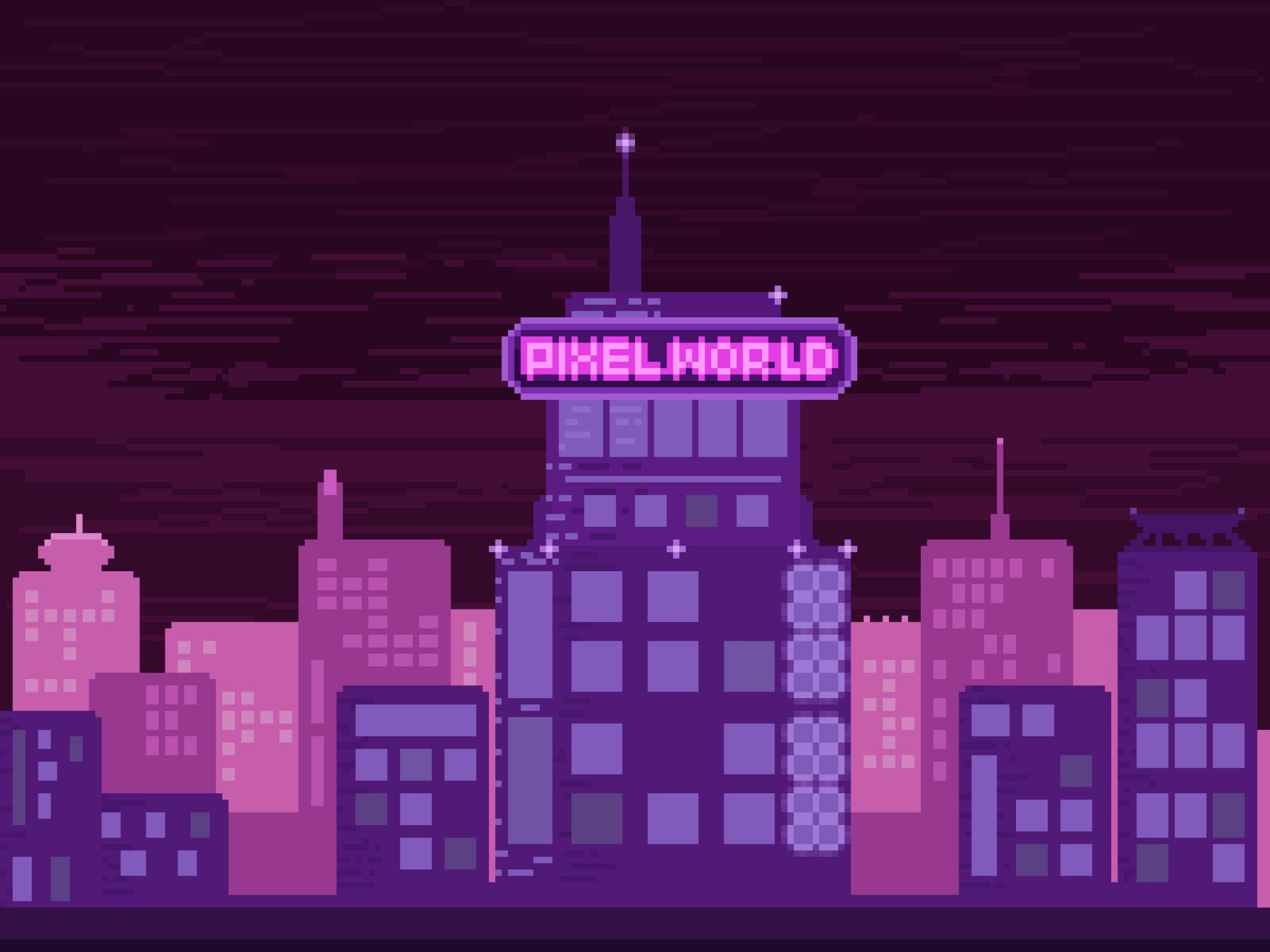 Pixel Skyline: Artistic HD Building Wallpaper