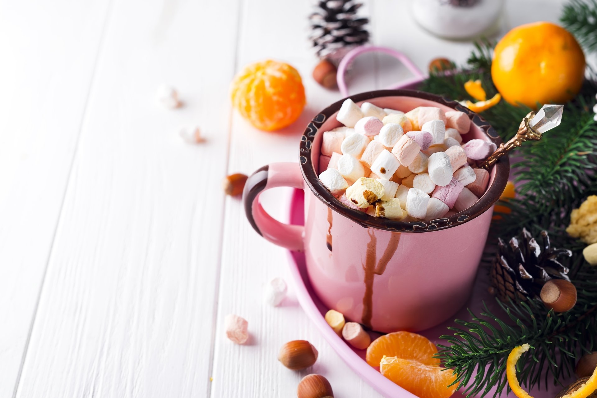 5K Ultra HD Still Life — Marshmallow-Topped Hot Chocolate Cup ...