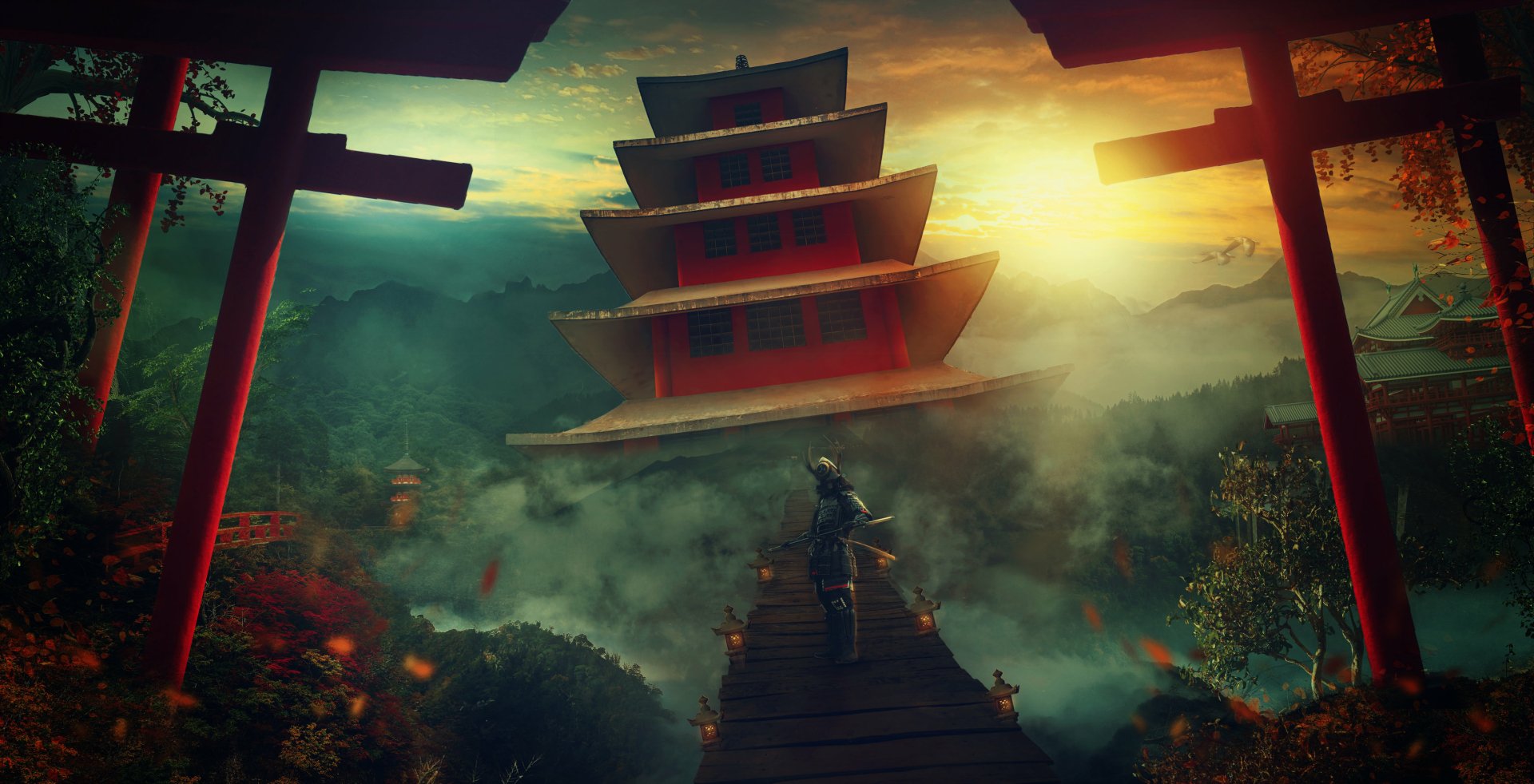 Samurai Warrior at the Mystic Castle – Epic Fantasy HD Wallpaper by ...