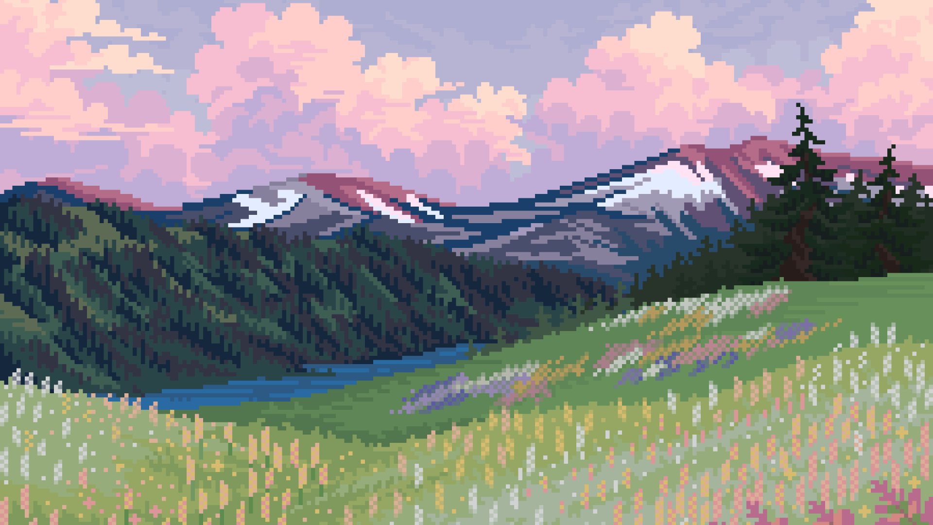 Stunning Pixel Art Landscape - 4K Ultra HD Wallpaper