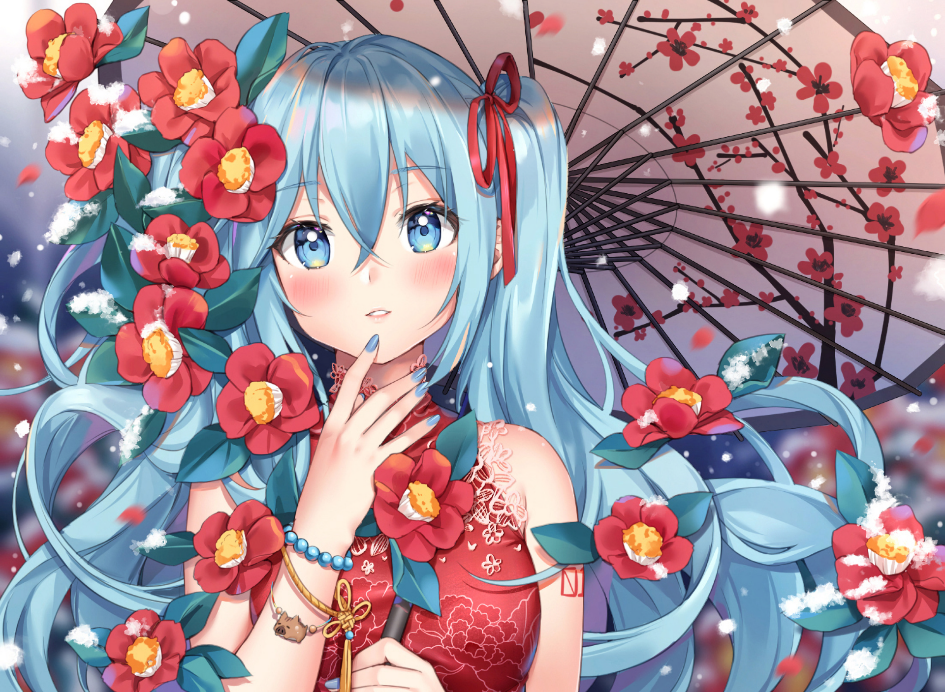 Hatsune Miku HD Wallpaper: Blue Elegance by 豆芽菜