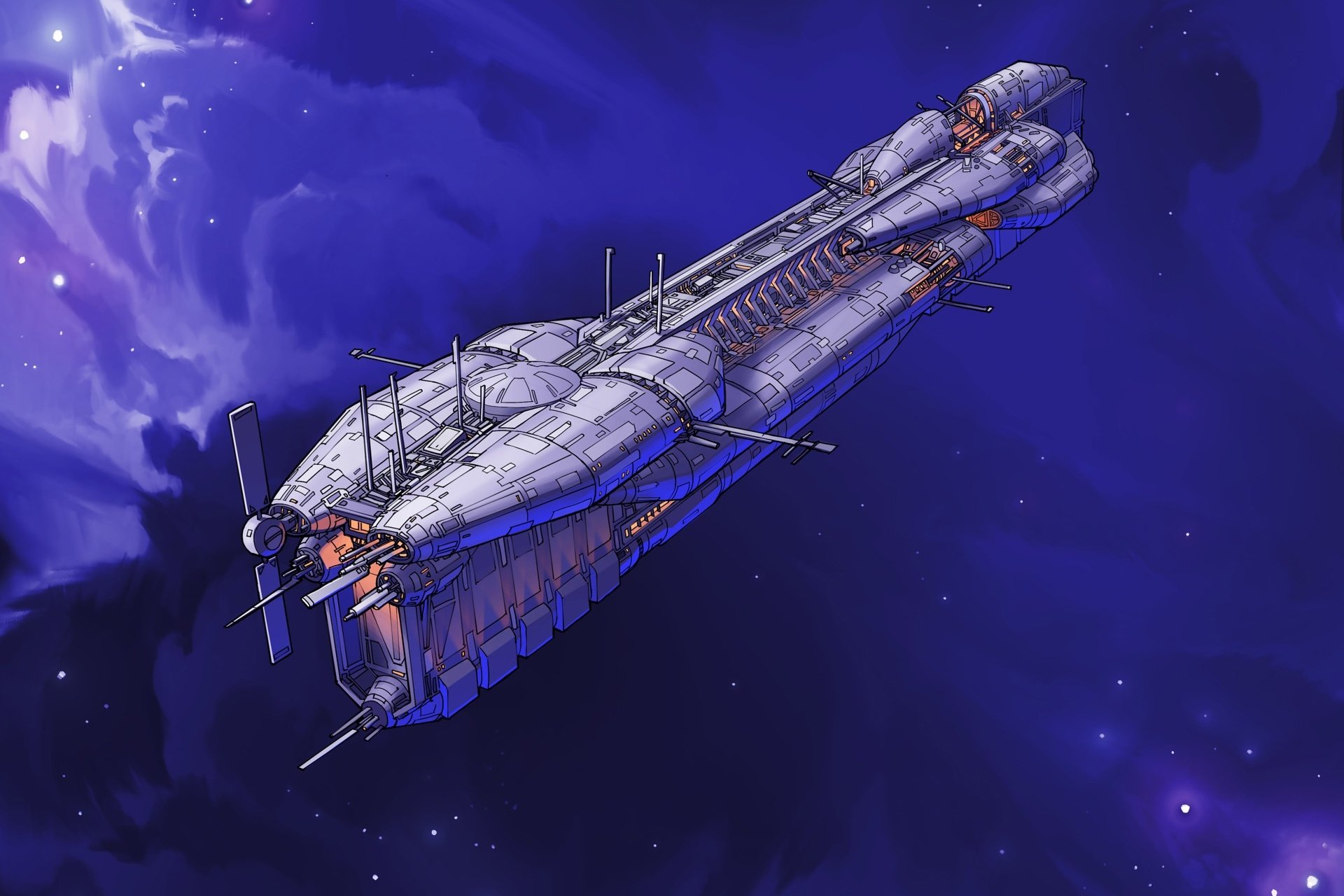 Download Sci Fi Spaceship HD Wallpaper by Eric Geusz