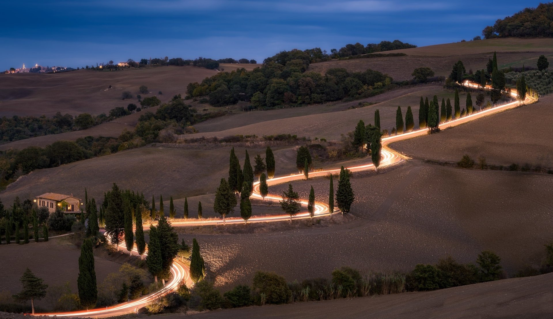 Tuscany Twilight: Time-Lapse Road Through Italy’s Scenic Landscape – HD ...